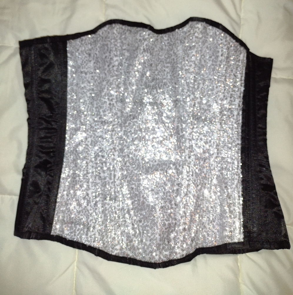 Corset Story Silver Sequin Corset - Gem